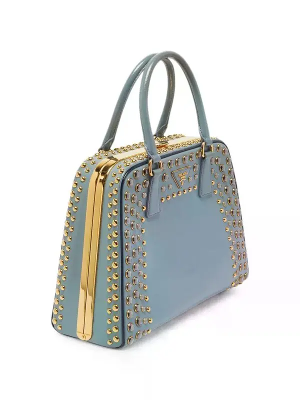 Prada Pyramid Frame Crystal-embellished Tote Bag