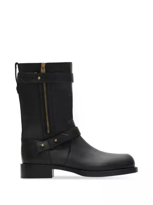 Burberry Kent Leather Biker Boots