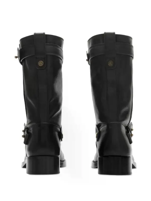 Burberry Kent Leather Biker Boots
