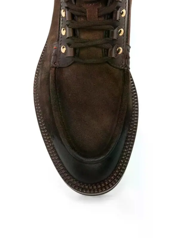 Santoni Lace-up Panelled Boots