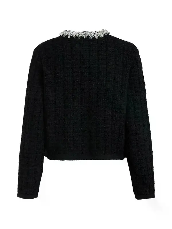 Karl Lagerfeld Faux-pearl Embellished Bouclé Cardigan