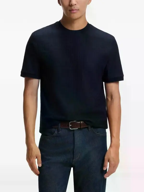 BOSS Geometric-jacquard T-shirt In Cotton