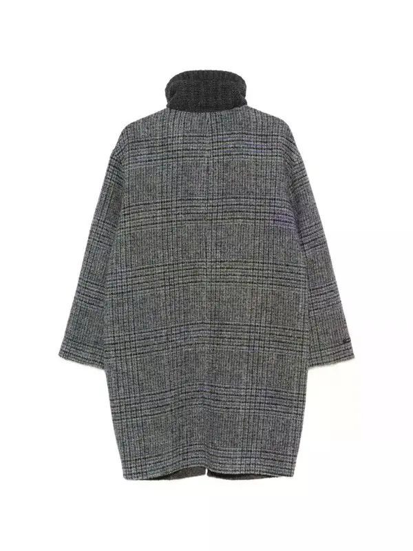 MANZONI 24 Check-pattern Drawstring Coat - Grey