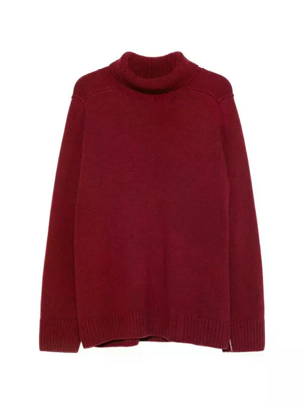 Eric Bompard Split-sleeve High-neck Sweater - Red