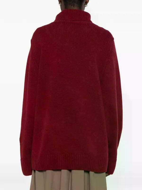 Eric Bompard Split-sleeve High-neck Sweater - Red