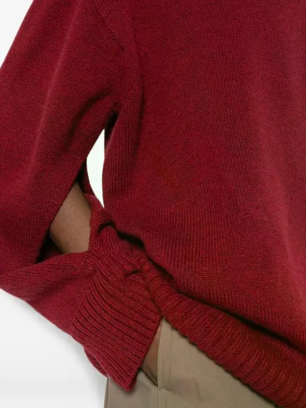 Eric Bompard Split-sleeve High-neck Sweater - Red