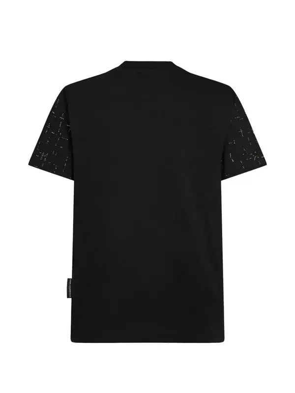 Karl Lagerfeld Rhinestone-embellished Monogram Cotton T-shirt