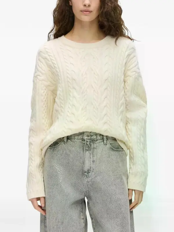 Karl Lagerfeld Chunky Cable-knit Sweater - Neutrals