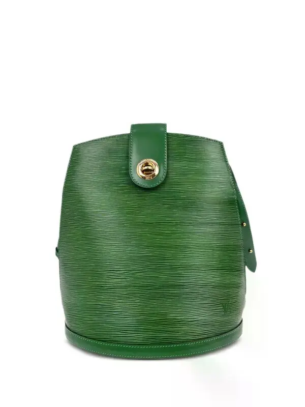 LOUIS VUITTON 1995 Textured Leather Shoulder Bag - Green