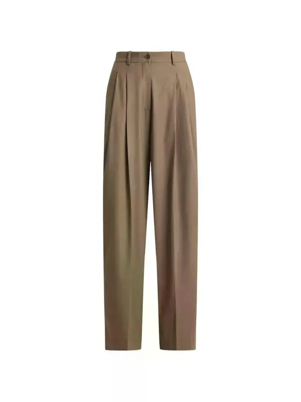 Ralph Lauren Clarice Pleated Wool Trousers - Brown