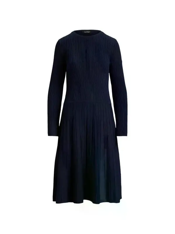 Ralph Lauren Cable-knit Long-sleeve Midi Dress - Blue