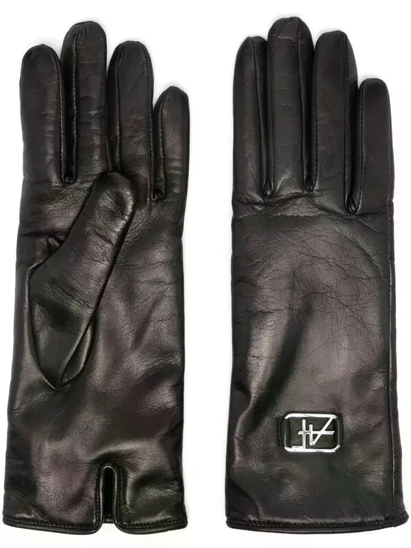 Alberta Ferretti Logo-plaque Leather Gloves