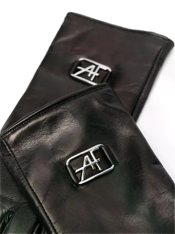 Alberta Ferretti Logo-plaque Leather Gloves