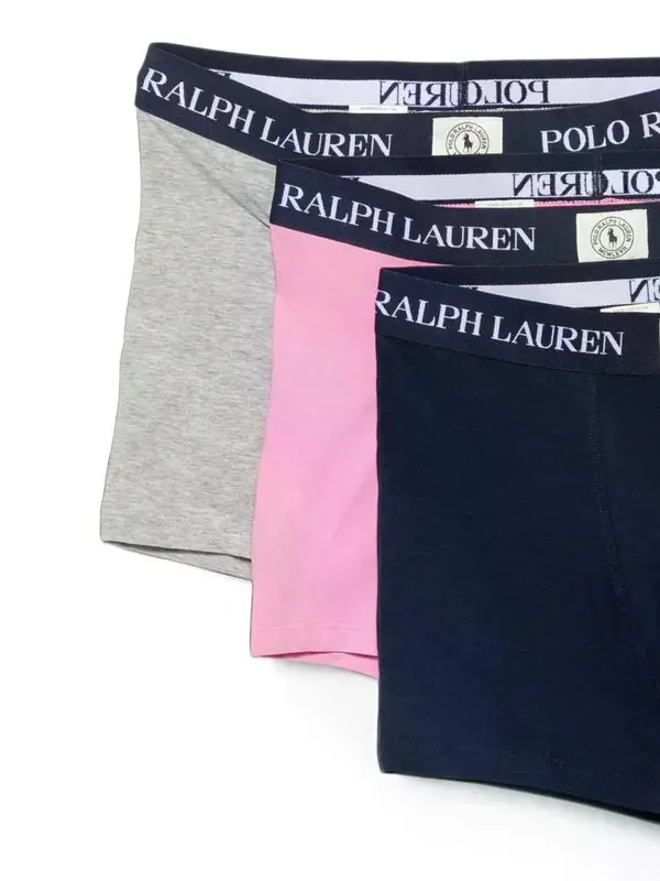 Polo Ralph Lauren Logo-waistband Boxer Briefs Set Of Three - Grey