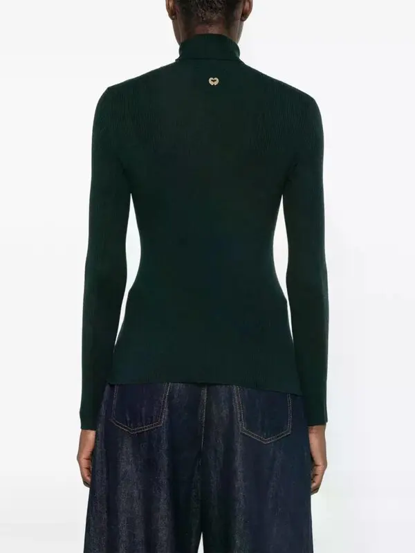 Maje Ribbed-knit Roll-neck Sweater - Green