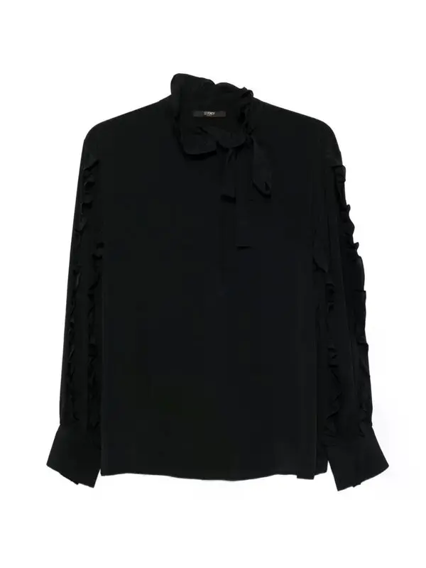 Seventy Ruffle-trim Pussy-bow Blouse - Black