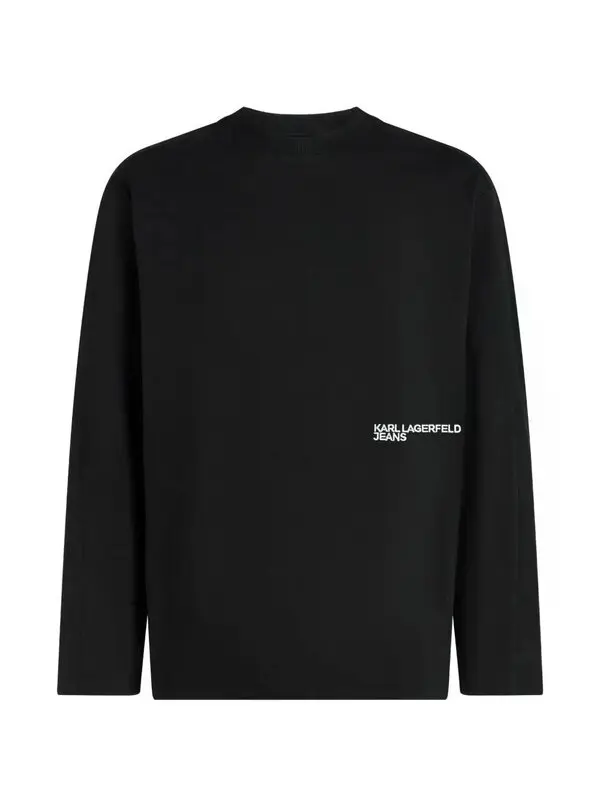 Karl Lagerfeld Relaxed Long-sleeved Seamed T-shirt - Black