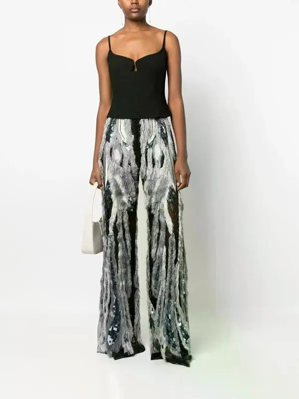 Alberta Ferretti Sequin-embellished Palazzo Pants