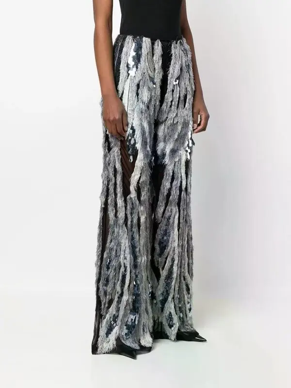 Alberta Ferretti Sequin-embellished Palazzo Pants
