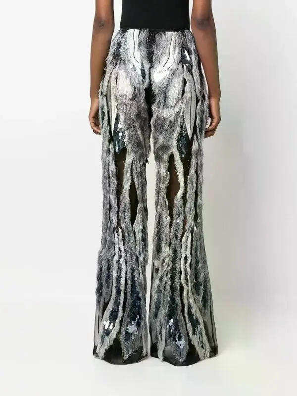 Alberta Ferretti Sequin-embellished Palazzo Pants
