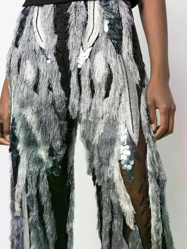 Alberta Ferretti Sequin-embellished Palazzo Pants