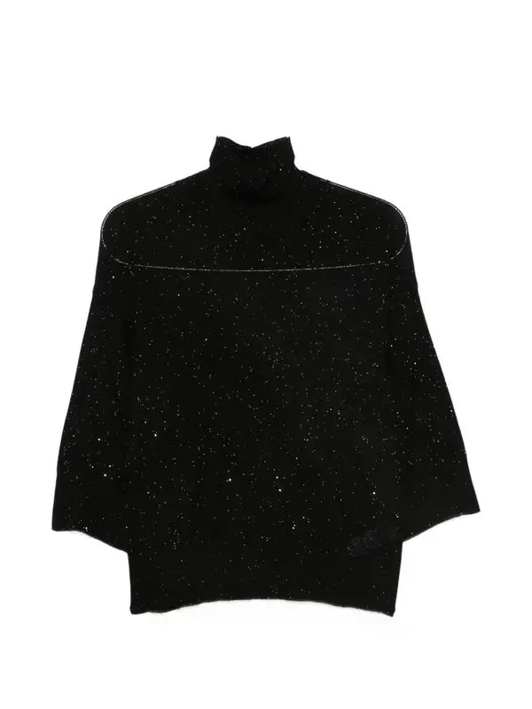 Fabiana Filippi Sequin-embellished Roll-neck Sweater - Black