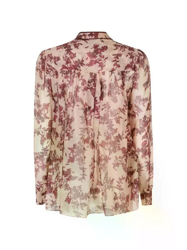 NISSA Silk-blend Floral-print Top