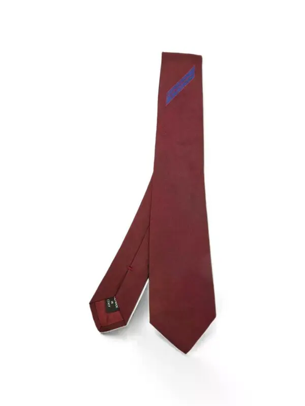 Giorgio Armani Logo Embroidered Silk Tie