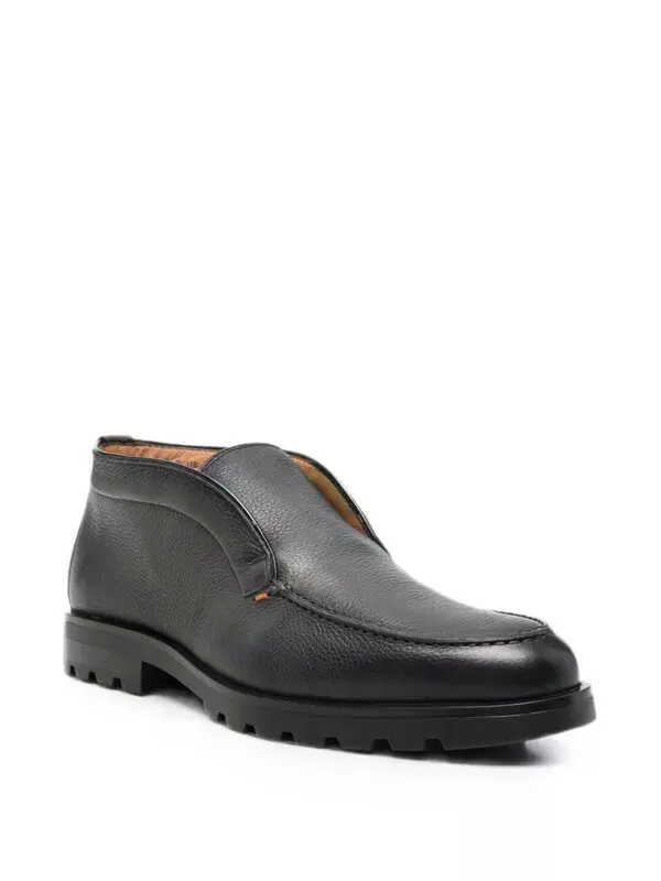 Santoni Round-toe Leather Loafers