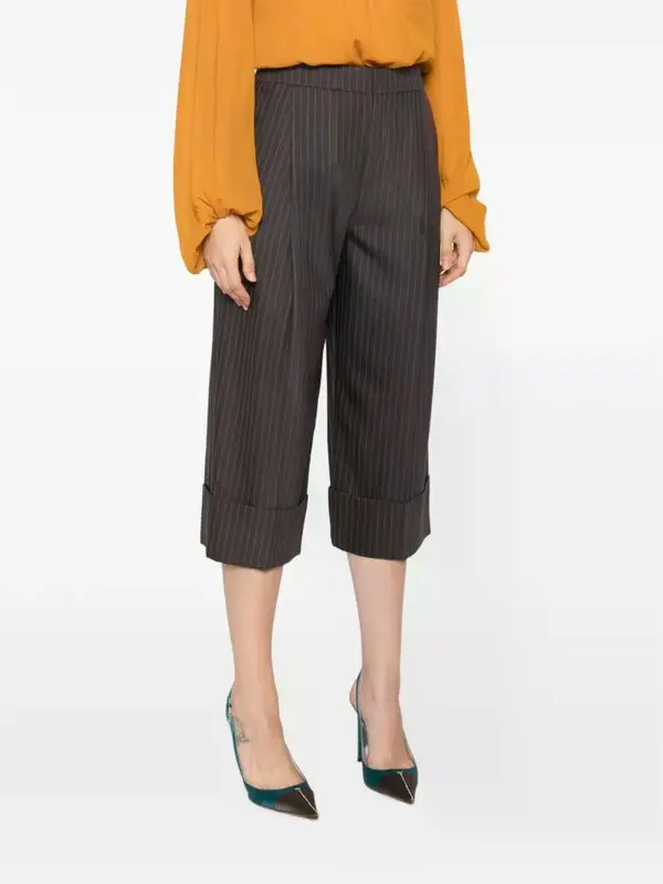 Elisabetta Franchi Pinstripe-pattern Cuffed Trousers