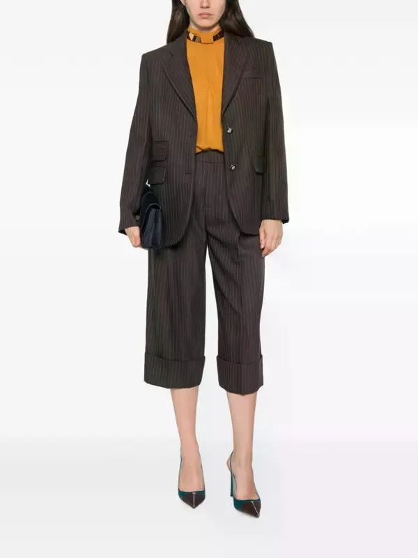 Elisabetta Franchi Pinstripe-pattern Notched-lapel Blazer