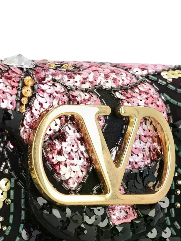 Valentino Garavani Locò Small Embroidered Shoulder Bag