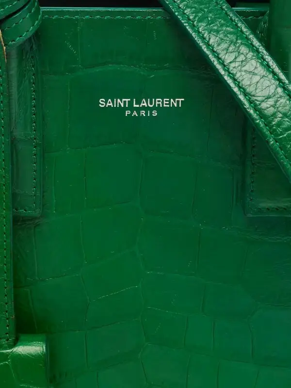 Saint Laurent Nano Sac De Jour Crocodile-embossed Tote Bag - Green
