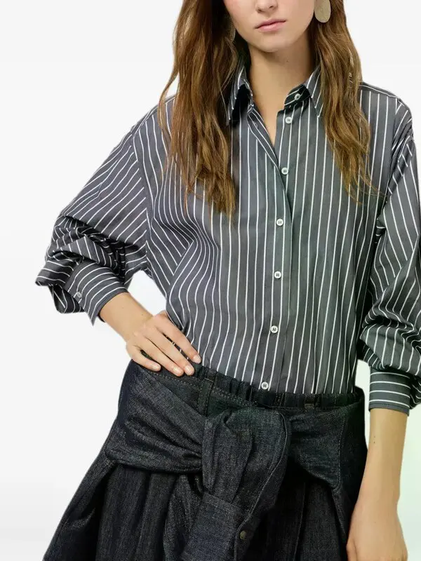 Brunello Cucinelli Striped Cotton Poplin Shirt