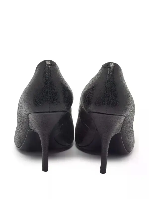 GIUSEPPE ZANOTTI Crackled Leather Peep-toe Stiletto Pumps