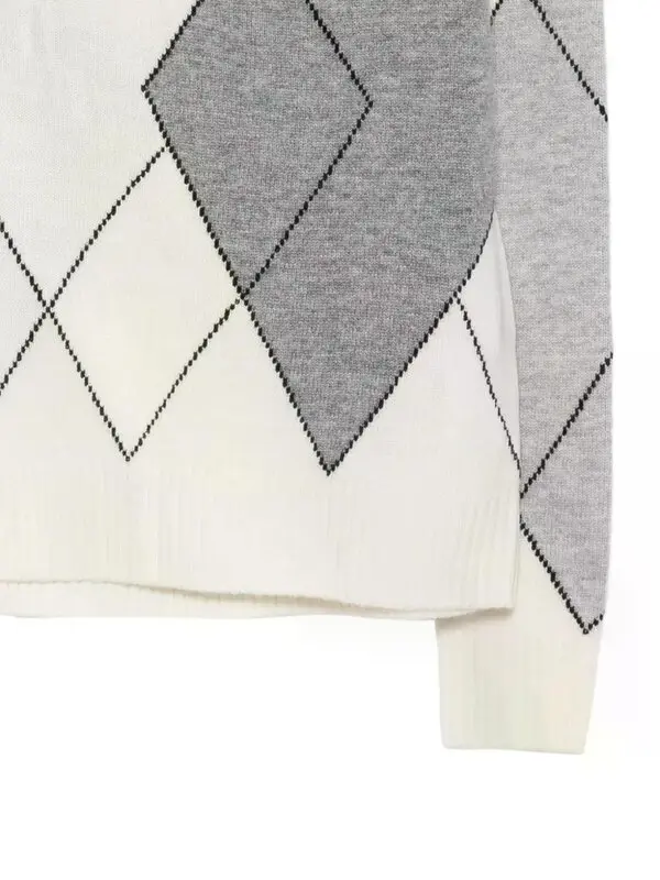 Seventy Argyle Pattern Roll Neck Sweater
