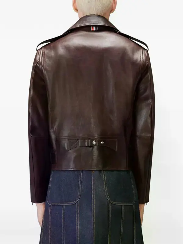 Thom Browne Belted Leather Biker Jacket