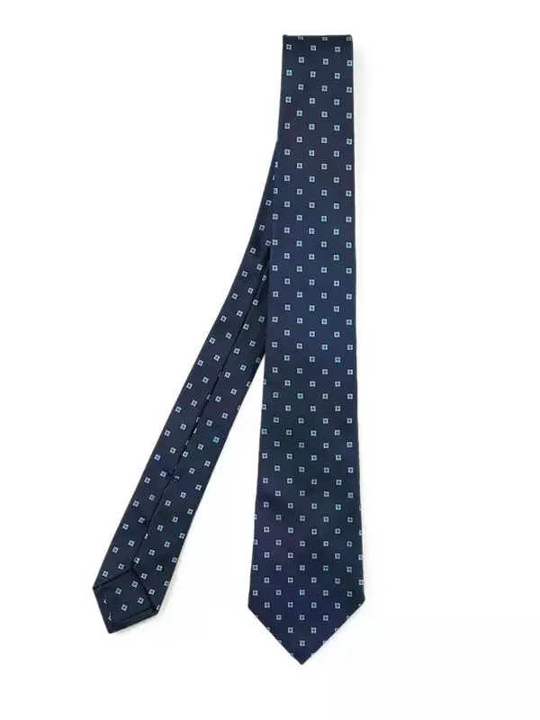 Kiton Geometric-print Silk Tie
