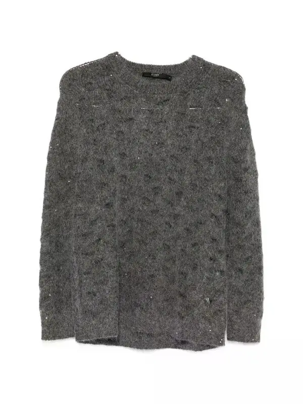 Seventy Sequin-embellished Open-knit Sweater