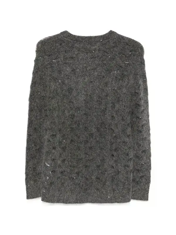 Seventy Sequin-embellished Open-knit Sweater