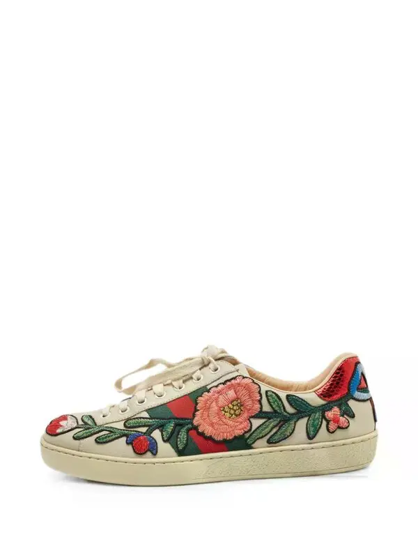 Gucci Ace Floral-embroidered Sneakers