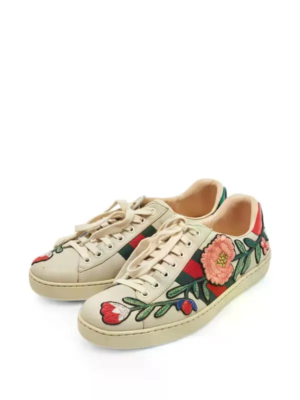 Gucci Ace Floral-embroidered Sneakers