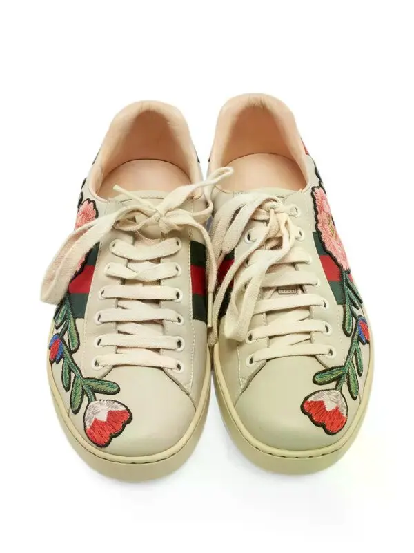 Gucci Ace Floral-embroidered Sneakers