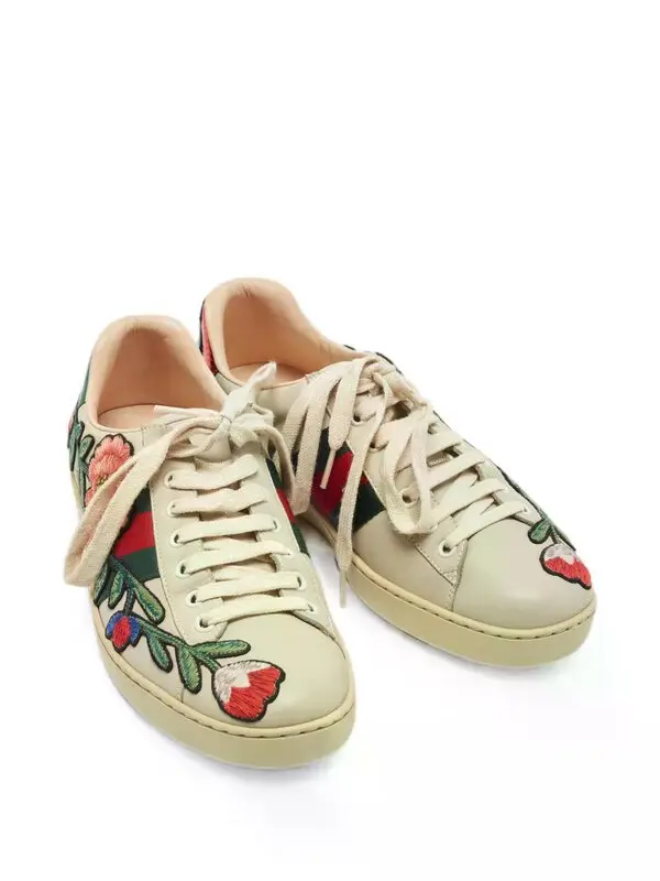 Gucci Ace Floral-embroidered Sneakers