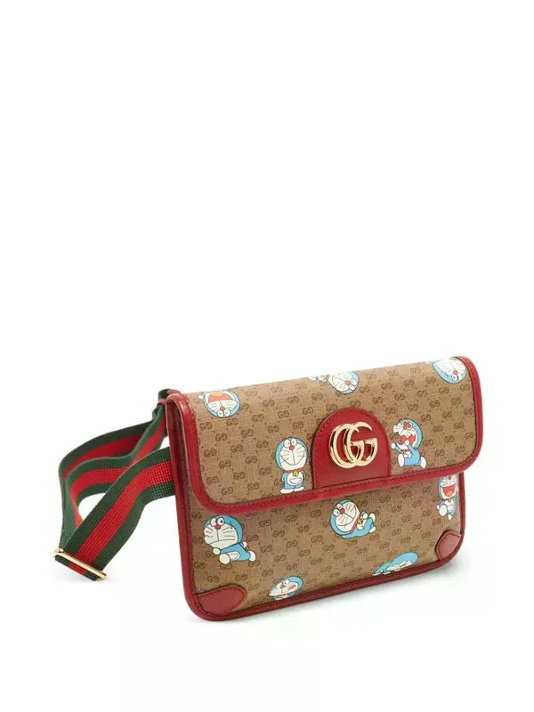 Gucci Doraemon Gg Pattern Belt Bag - Brown
