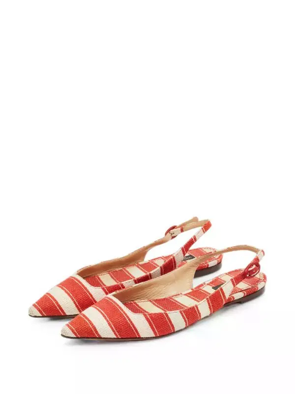 Dolce & Gabbana Pointed-toe Slingback Flat Pumps - Red