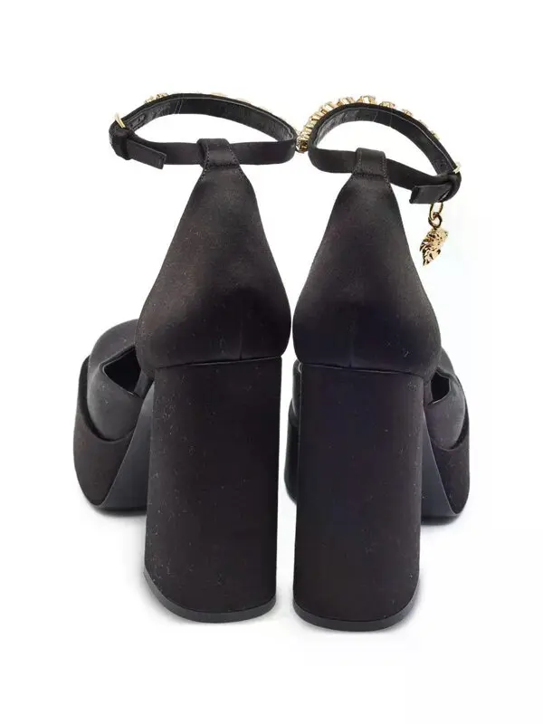 Versace Medusa Embellished Platform Block Heel Pumps