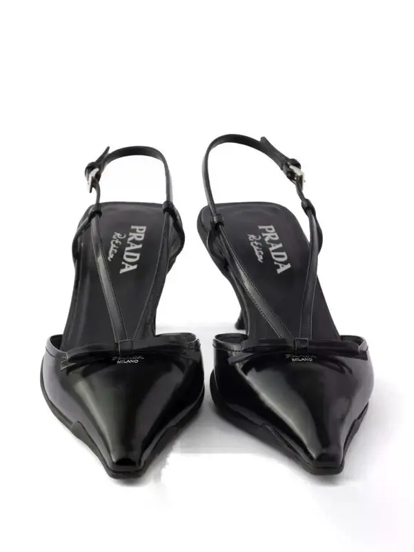 Prada Brushed Leather Slingback Pumps