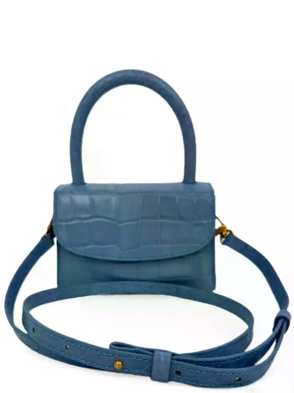 By Far Crocodile-embossed Top Handle Bag