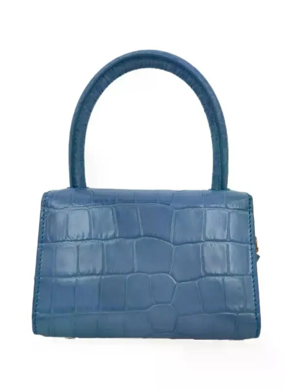 By Far Crocodile-embossed Top Handle Bag